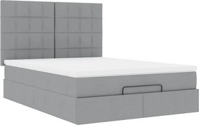 Osmanský rám postele s matrací světle šedá 140x190cm textil 3313154