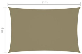 vidaXL Stínící plachta oxfordská látka obdélníková 4 x 7 m béžová