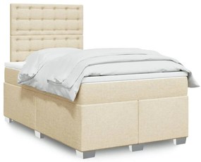 Box spring postel s matrací krémová 120x190 cm textil 3290446