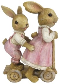 Velikonoční dekorace králíků na koloběžce – 8x4x11 cm