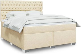 Box spring postel s matrací krémová 180x200 cm textil 3290579