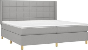 Box spring postel s matrací světle šedá 200 x 200 cm textil 3132017