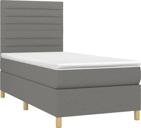 Box spring postel s matrací tmavě šedá 90x200 cm textil 3142386