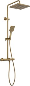 Sapho Dakar - Sprchový set s termostatem, 30x30 cm, 3 proudy, zlatá SZ139GB