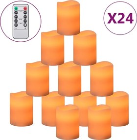 vidaXL Bezplamenné LED svíčky 24 ks s dálkovým ovládáním teplé bílé [335780] Barva: Šedá