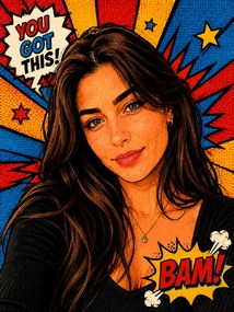 Hravý Pop-Art – Stylizovaný komiksový portrét na plátně z vaší fotky