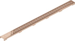 Mexen Flat, lineární podlahový žlab 80 cm, růžové zlato, 1623080