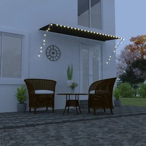 Zatahovací markýza s LED světlem 350 x 150 cm antracitová 145919