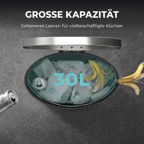 HOMCOM Odpadkový koš s víkem Soft-Close, pedálový koš s vyjímatelným vnitřním kbelíkem 30L, stříbrný