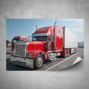 Plakát - Červený kamión (60x40 cm) - PopyDesign