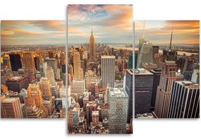 Obraz na plátně třídílný Mesto New York City Manhattan - 150x100 cm
