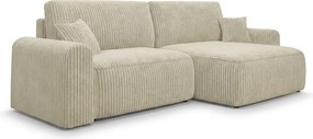 Rozkládací oboustranná sedací souprava do L NORDEN TILIA 250x140 cm, krémová