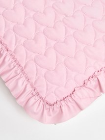 Sinsay - Prošívaná přikrývka na postel s volánem - pastelová růžová