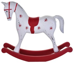 Kůň houpací bílý 23x26 cm