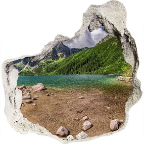 Wallmuralia Samolepící díra na stěnu Jezero v horách 75x75 cm