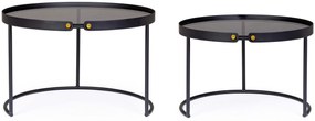 Set dvou konferenčních stolků zeyna ø58.5 a ø66 cm černý MUZZA