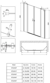 Deante Shower door, 120 cm - hinged
