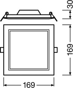 LED podhledové svítidlo LEDVANCE Slim Square 155mm 12W/6500K studená bílá