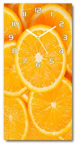Wallmuralia Nástěnné hodiny Plátky pomerančů 30x60 cm