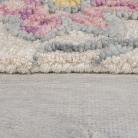 Krémový ručně tkaný vlněný koberec 200x290 cm Tania Floral – Flair Rugs