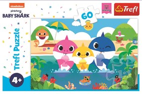 TREFL PUZZLE Baby Shark s rodinou na dovolené 33x22cm skládačka 60 dílků tr17370