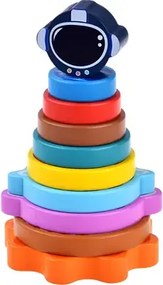 Skládanka Vesmír / Dřevěná skládací pyramida / vesmírný design