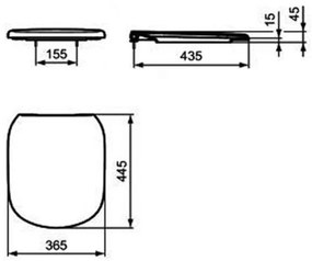 Ideal Standard Tesi Sedátko k WC, softclose T352901