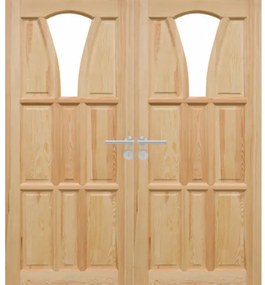 Archo - Dvoukřídlé dřevěné dveře dýhované z borovice Wenessy 105573