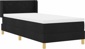 Postel s boxspringem s čelo Černá 190 x 90 cm textil 3341330