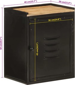 vidaXL Koupelnová skříňka 40 x 30 x 50 cm železo a masivní mangovník [358565]
