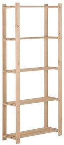 Úložný regál s 5 policemi 80 x 28,5 x 170 cm masivní borovice 327320