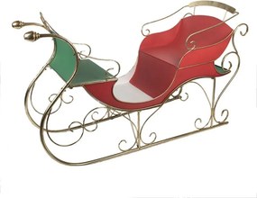 Červeno-zlaté veliké kovové sáně Christmas Sleigh - 169*67*106 cm