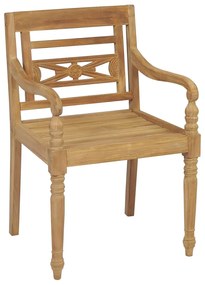 Židle Batavia s poduškami 4 ks masivní teakové dřevo,  3073296