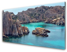 akrylový obraz Záliv Skály Moře Krajina 125x50 cm