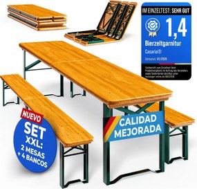 Deuba Pivní set se stolem a lavicemi 220cm - skládací