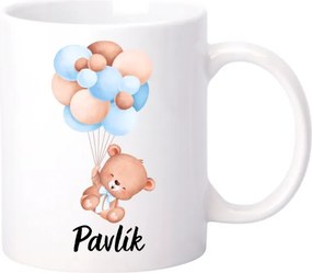 Keramický hrníček Medvídek s balónky kluk