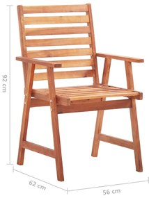 Zahradní jídelní židle s poduškami 4 ks masivní akáciové dřevo,  3078331
