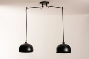 Závěsné černé designové svítidlo nad stůl Snap Light Duo Monaco Black and Black