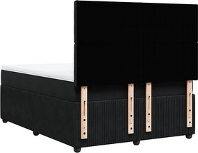 Box spring postel s matrací černá 160x200 cm samet 3292396