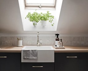 Laveo Komodo, 1-komorový granitový dřez 586x490x221 mm, bílá, LAV-SBK_610A