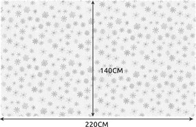 Ubrus se sněhovými vločkami 220 x 140 cm – bílostříbrný
