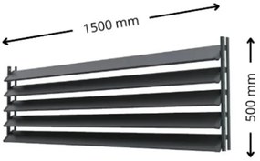 SAMKIT SET pro venkovní žaluzie z hliníku RAL 7016 (antracitová): V:500, Š:1500mm