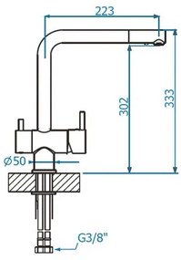 ALVEUS 1139808 - Dřezová baterie AGUILA 33,3 cm granit/černá