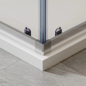 Erga Tucson, sprchový kout s posuvnými dveřmi 100(dveře) x 100(stěna) x 190 cm, 6mm čiré sklo, chromový profil, ERG-S02-TUCSON-D100D100-CL-CR