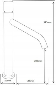 Mexen Rumba One vysoká umyvadlová baterie, černá/růžové zlato, 73511-76