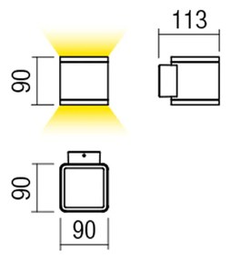 Redo 9067 nástěnné LED svítidlo Beta tmavě hnědé, 2x6W, 3000K, 9cm