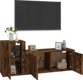 2dílný set TV skříněk kouřový dub kompozitní dřevo 3188483