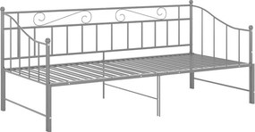 Rám vysouvací postele/pohovky šedý kovový 90 x 200 cm 324778