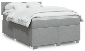 Box spring postel s matrací světle šedá 140 x 200 cm textil 3288204