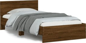 vidaXL Rám postele s čelem a LED osvětlením 100 x 200 cm [838804] Barva: kouřový dub